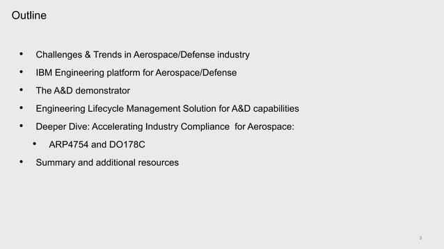 IBM Detailed ALM/ELM for Aerospace & Defence overview | PPTX
