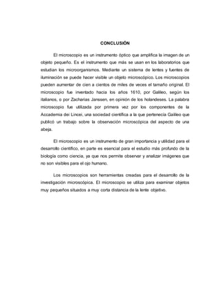 El microscopio | DOCX