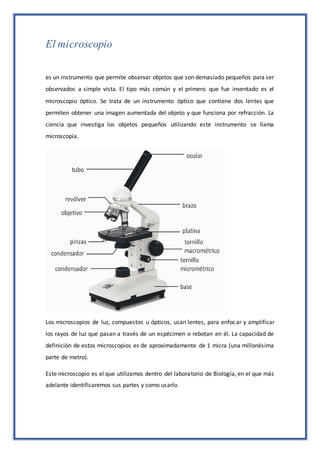El microscopio | DOCX