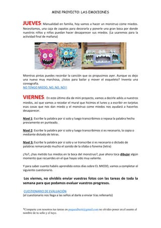 MINI PROYECTOS: EL MIEDO | PDF