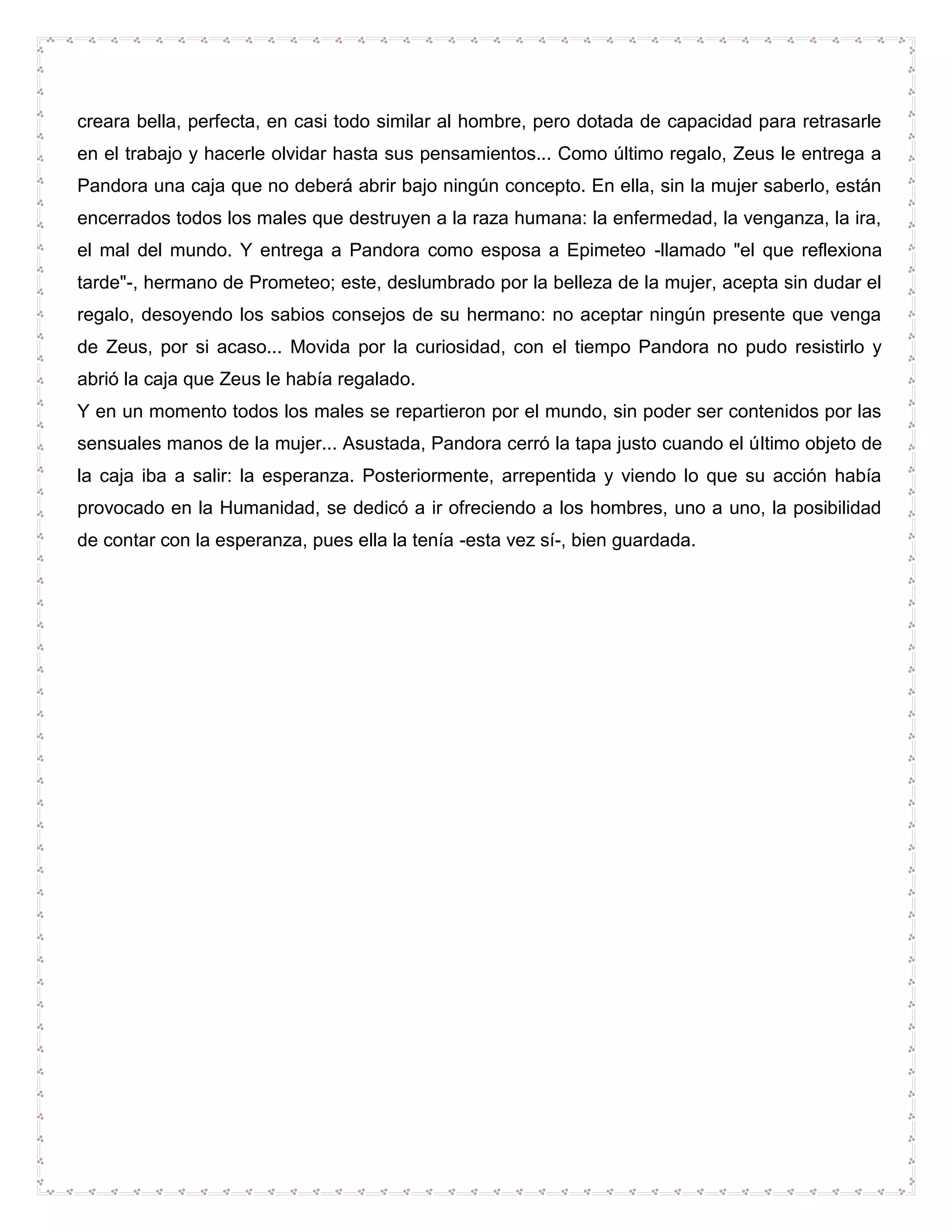 El mito de pandora | PDF