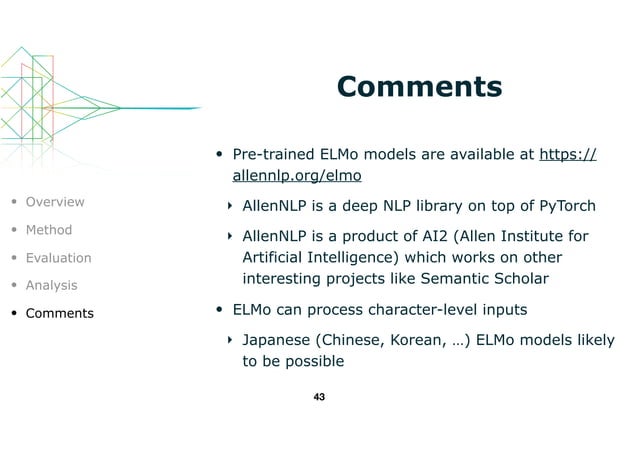 A Review of Deep Contextualized Word Representations (Peters+, 2018) | PDF
