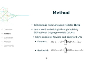 A Review of Deep Contextualized Word Representations (Peters+, 2018) | PDF