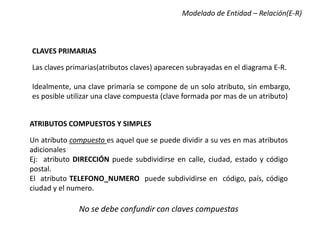 El modelo de entidad relación (e r) | PDF