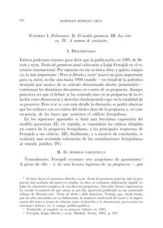 El modelo garantista de luigi ferrajoli rodolfo moreno cruz | PDF