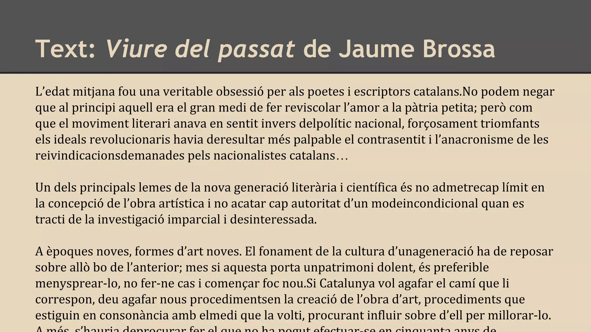 El modernisme - context general i literatura catalana | PDF
