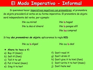 El modo imperativo | PPTX
