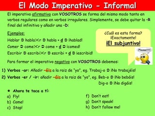 El modo imperativo | PPTX