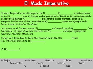 El modo imperativo | PPTX