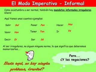 El modo imperativo | PPTX