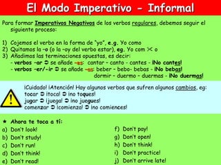 El modo imperativo | PPTX