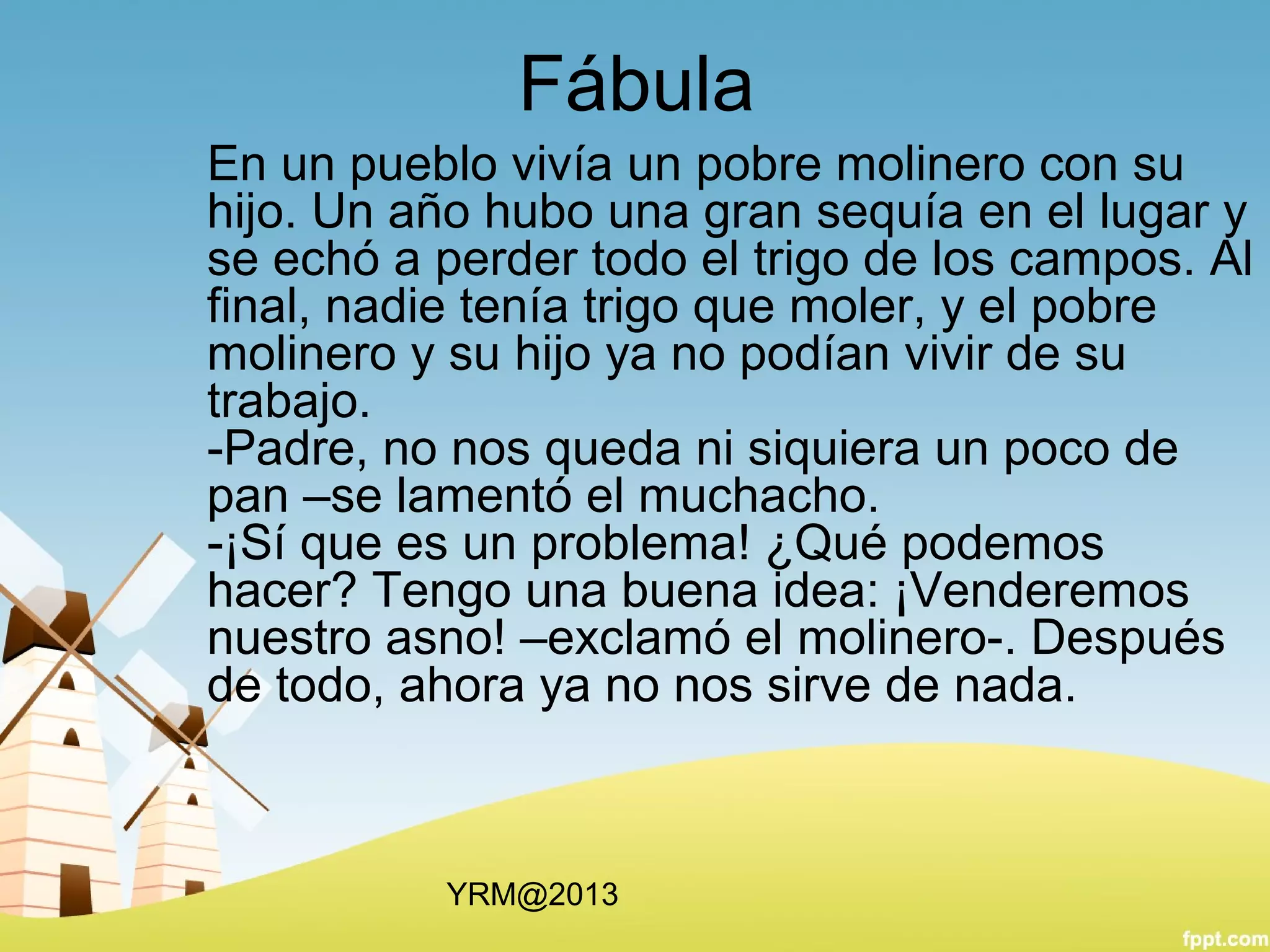 Fábula de La Fontaine: El molinero, su hijo y el asno | PPT