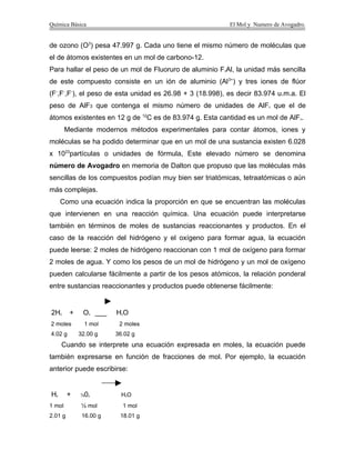 EL MOL Y EL NÚMERO DE AVOGADRO | DOC