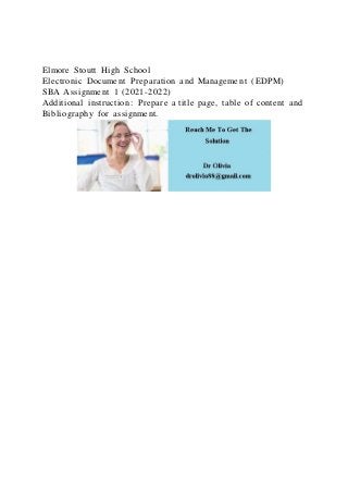 Elmore Stoutt High School Electronic Document Preparation and Ma | DOCX