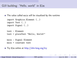 Elm talk bayhac2015 | PDF