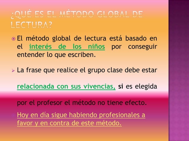 El método global de lectura | PPTX