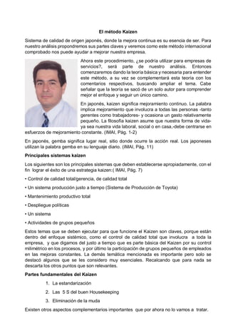 El método Kaizen en las empresas actuales | PDF