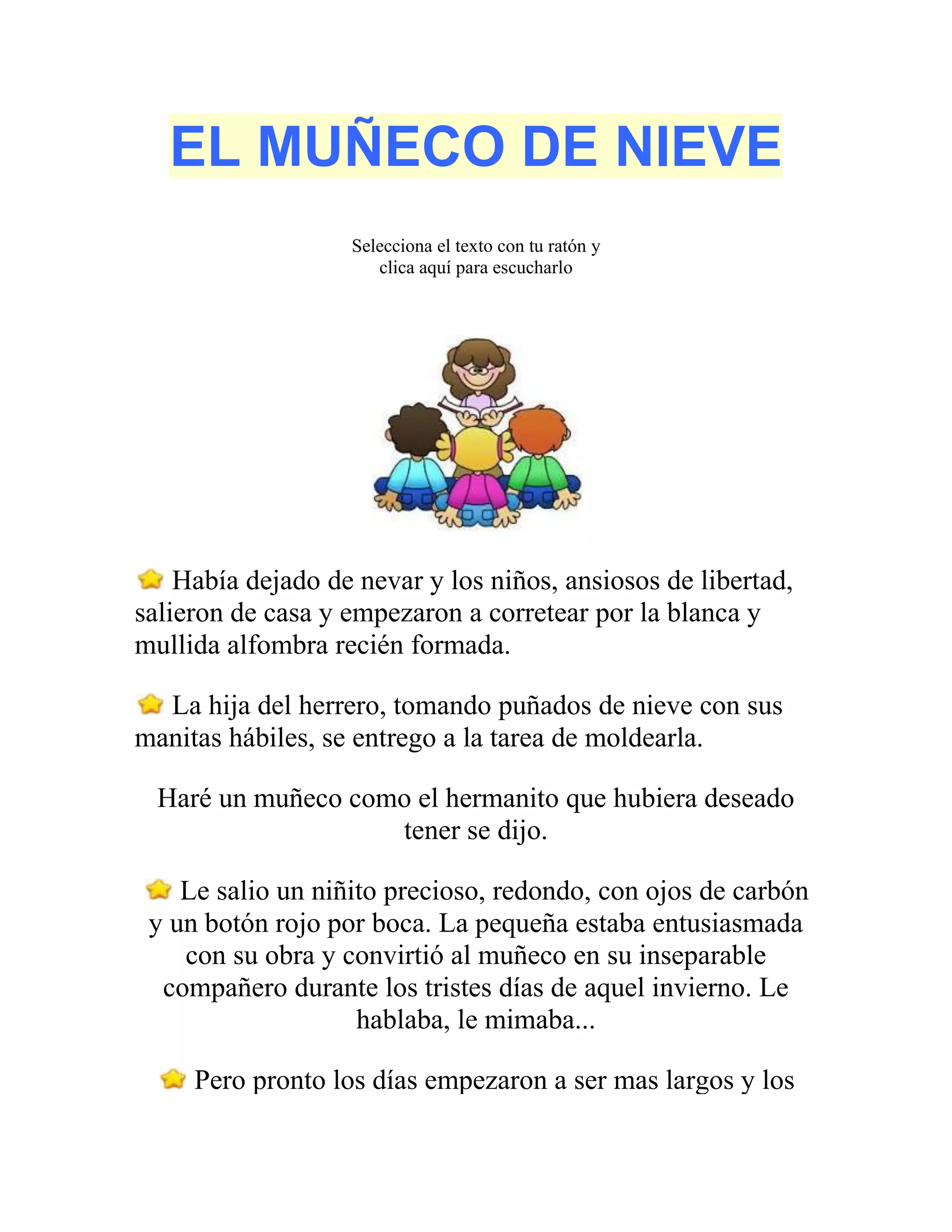 El muñeco de nieve | DOCX
