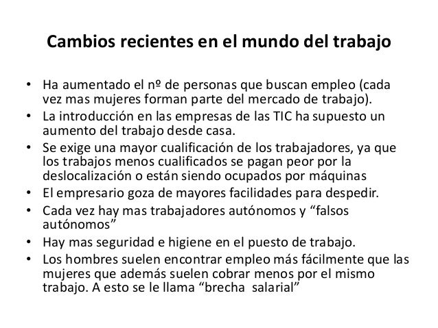 El mundo del trabajo