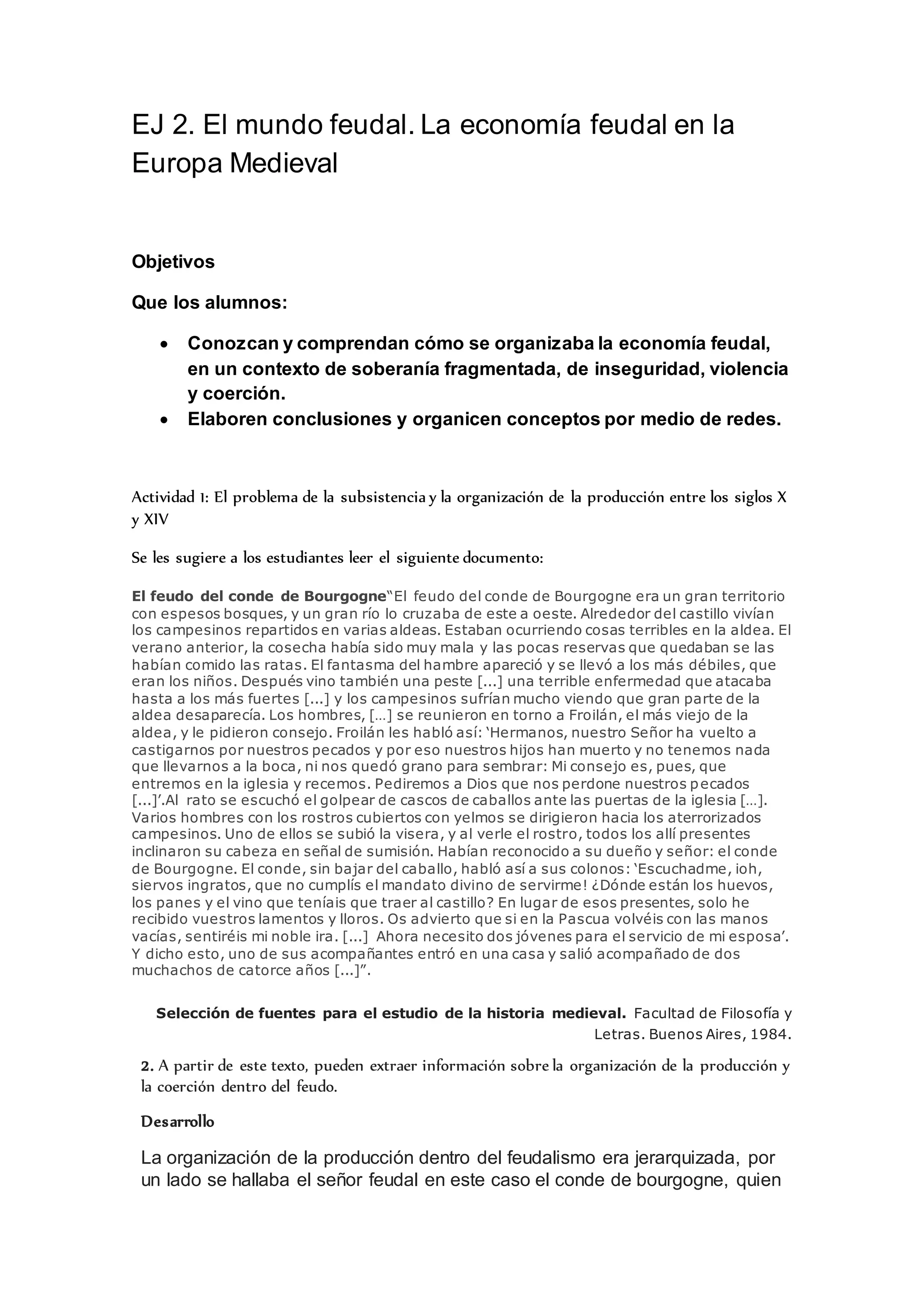 El mundo feudal | DOCX