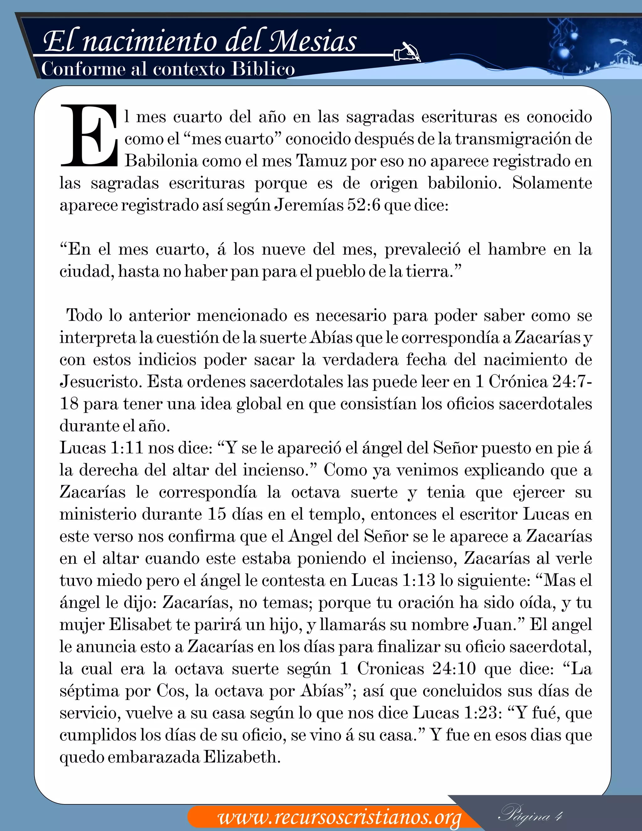 El nacimiento del Mesías conforme a las Sagradas Escrituras | PDF