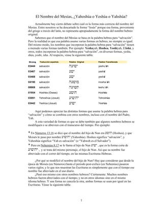 El Nombre Del Mesias | PDF