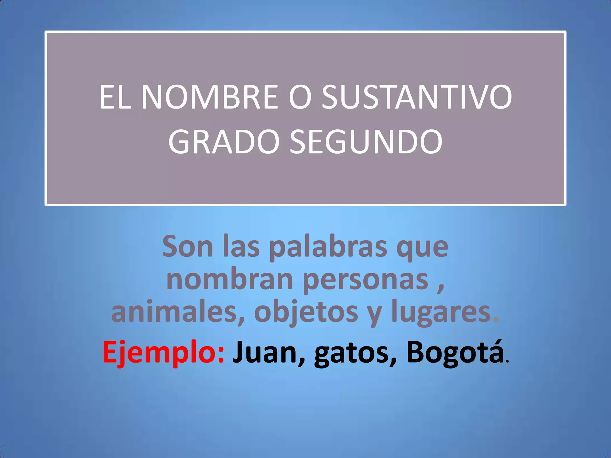 El nombre o sustantivo | PPTX