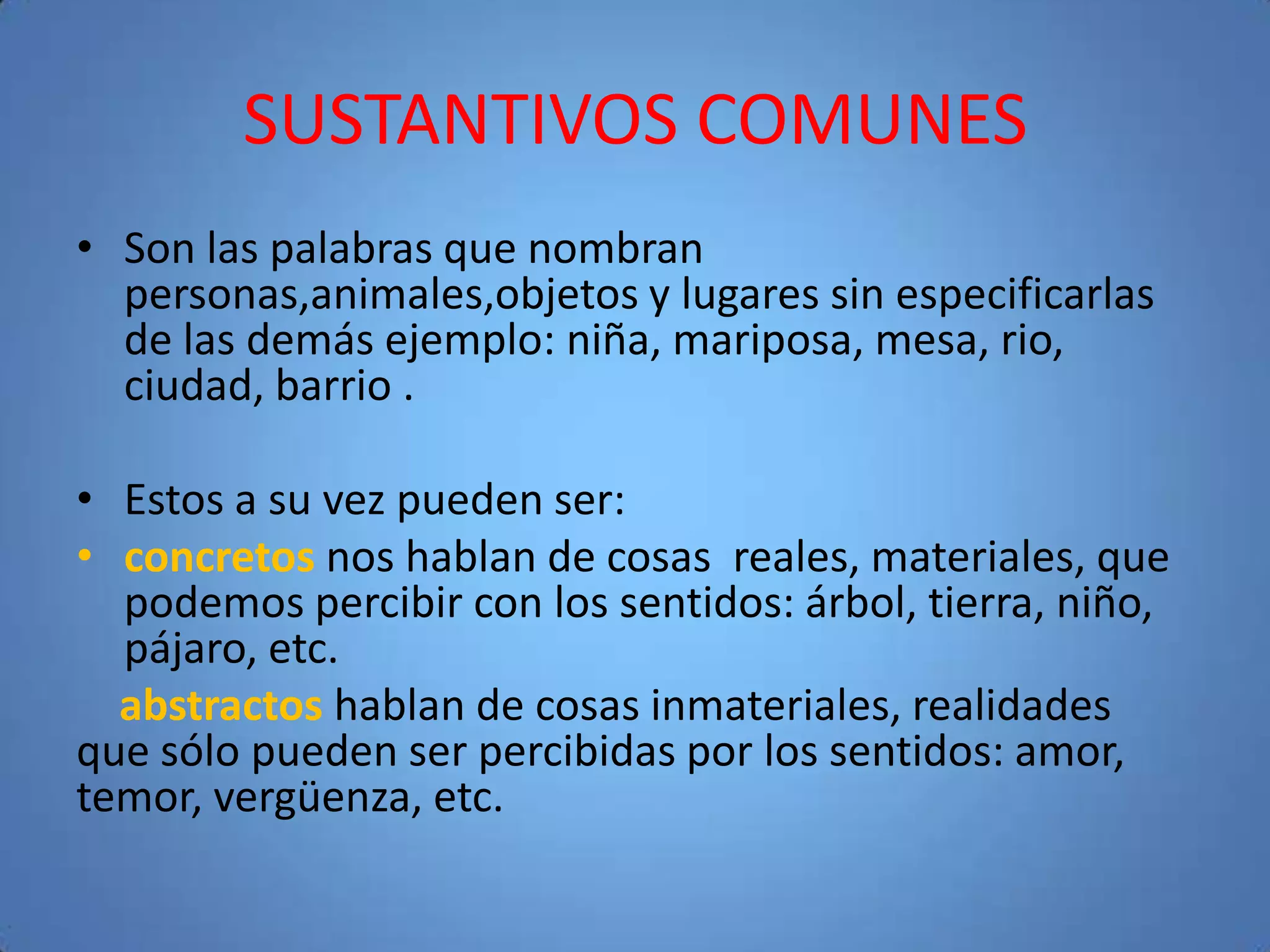 El nombre o sustantivo | PPTX