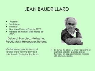 Jean Baudrillard "El objeto de consumo" | PPT