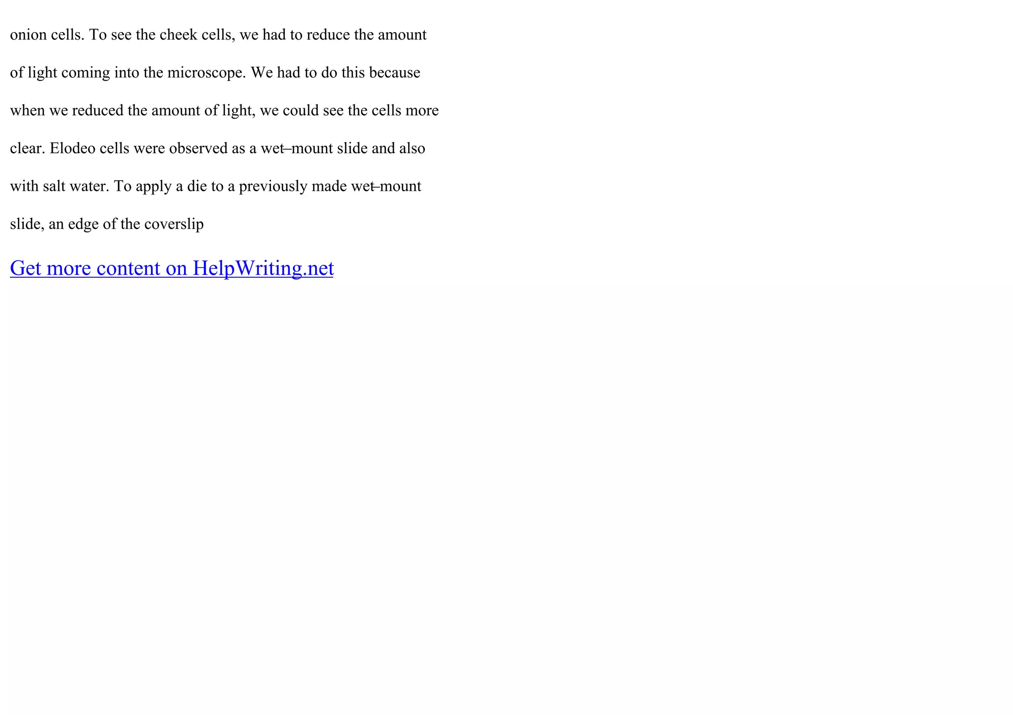 Elodea Plant Cell Structure | PDF