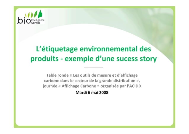 Affichage carbone dans la grande distribution | PDF