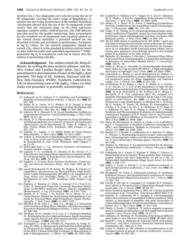 ElogDoct: A Tool for Lipophilicity Determination in Drug Discovery. 2 ...