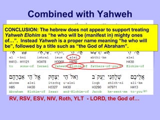 Elohim In Scripture | PPT | Christianity | Religion & Spirituality