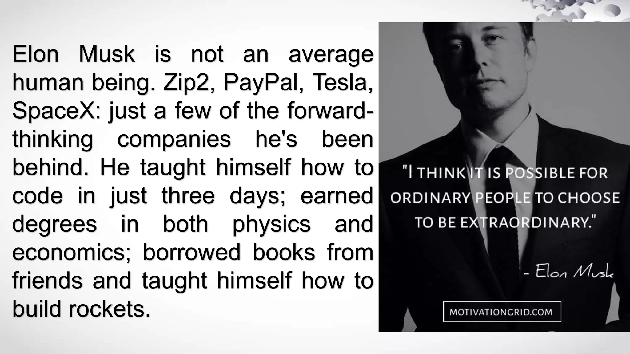 Elon Musk "My Inspiration" | PPT
