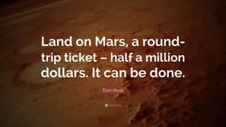 Elon Musk presentation explaning the work done by elon | PPT