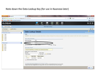 Eloqua configuration for kwanzoo lead form campaigns | PPT