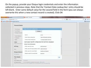 Eloqua configuration for kwanzoo lead form campaigns | PPT