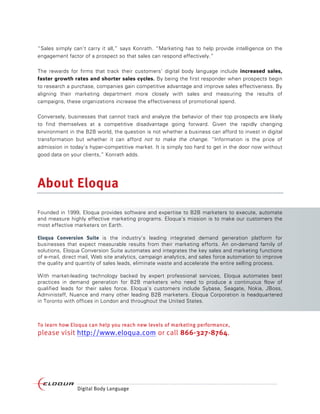Eloqua Digital Body Language | PDF | Internet | Computing