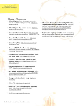 Eloqua Grande Guide to Deliverability and Privacy | PDF