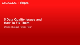 5 Data Quality Issues | PPTX