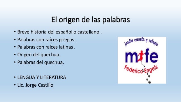 El Origen De Las Palabras