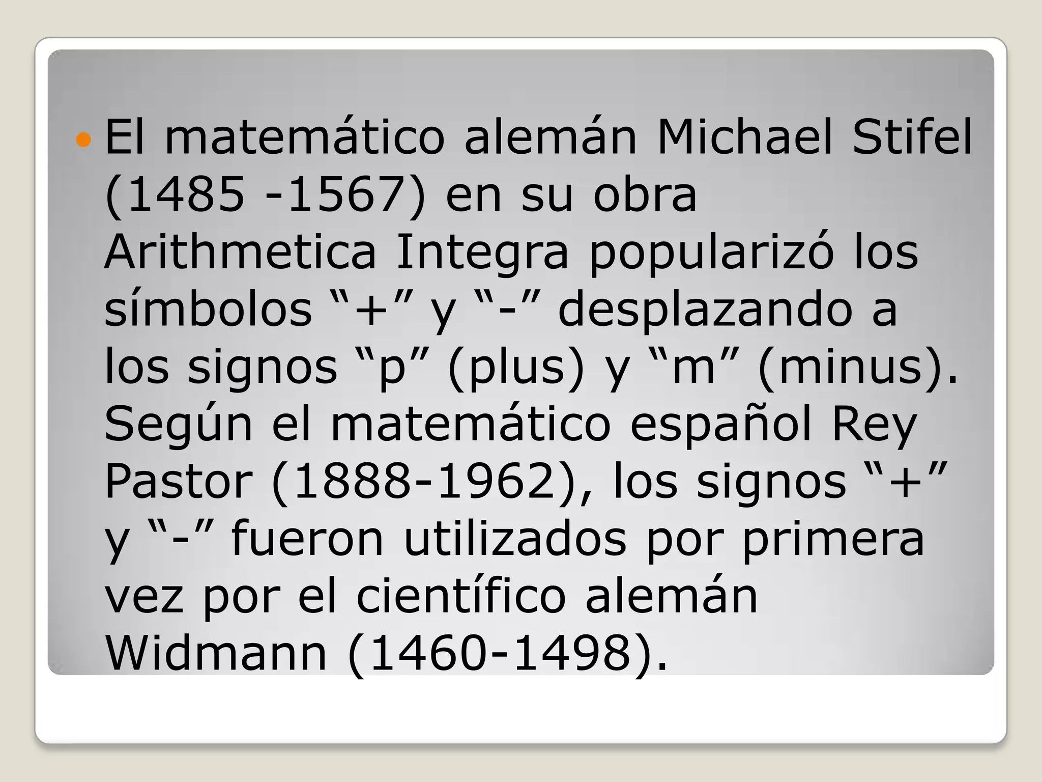 El origen de los símbolos matemáticos | PPT