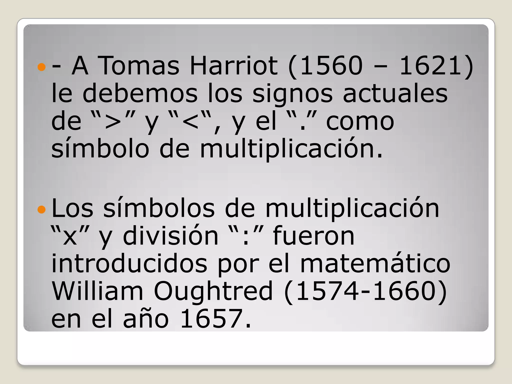 El origen de los símbolos matemáticos | PPT