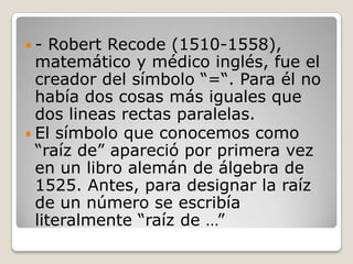 El origen de los símbolos matemáticos | PPTX