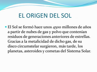 El origen del sistema solar | PPTX