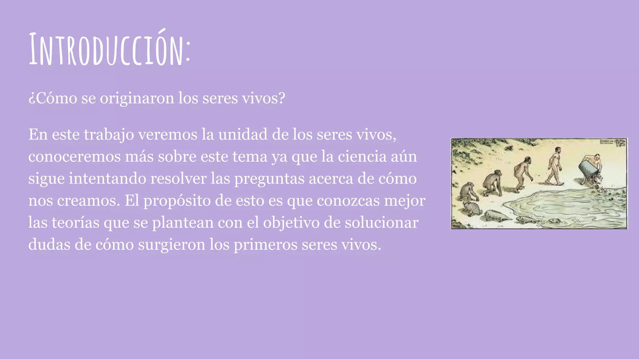 El origen y la evolución de los seres vivos | PPT