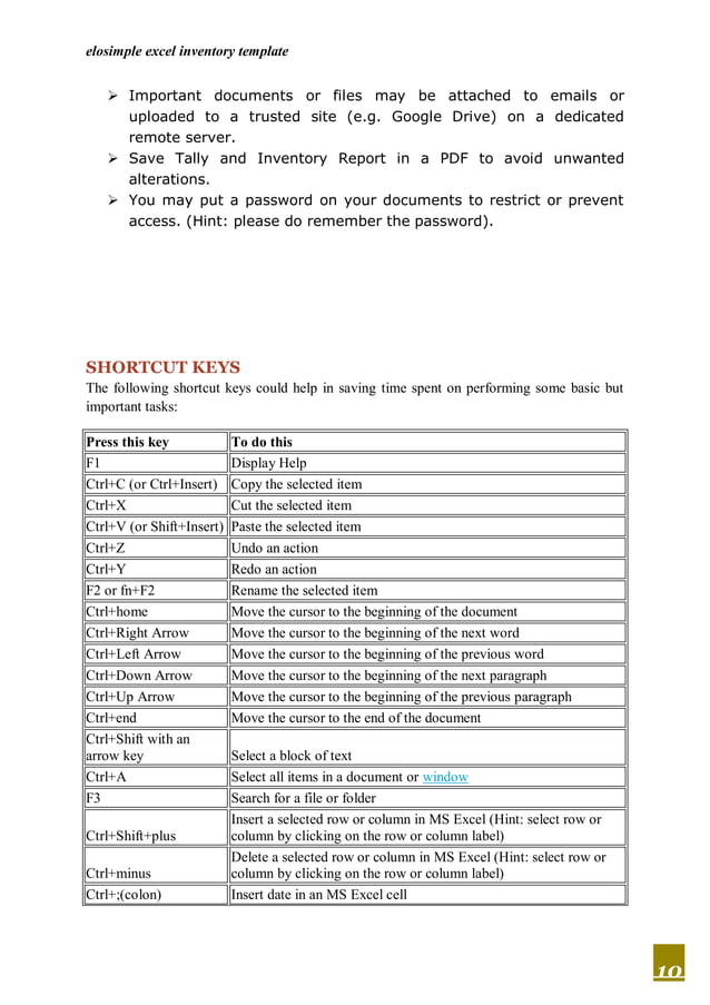 Elosimple excel inventory | PDF
