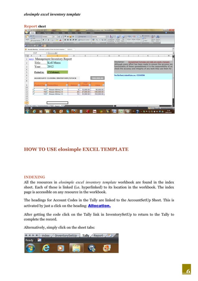 Elosimple excel inventory | PDF