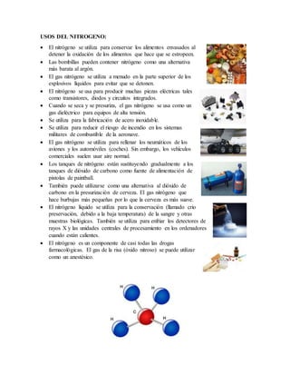 El oxigeno y el nitrogeno | DOCX