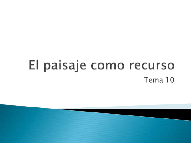 El paisaje como recurso | PPT
